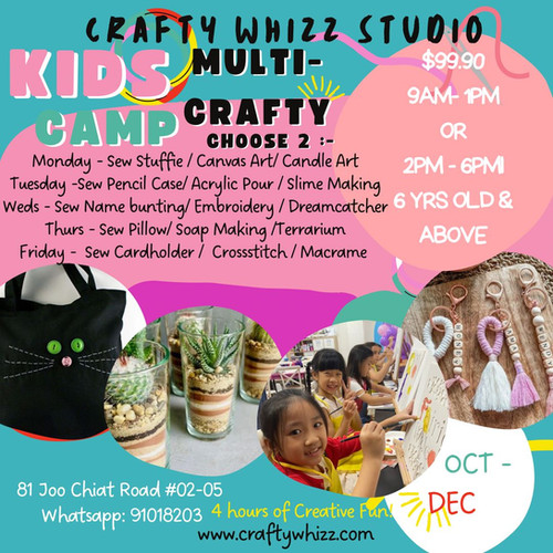 5 Days Multi Activities Craft Camp (Weekdays) | Crafty Whizz Studio