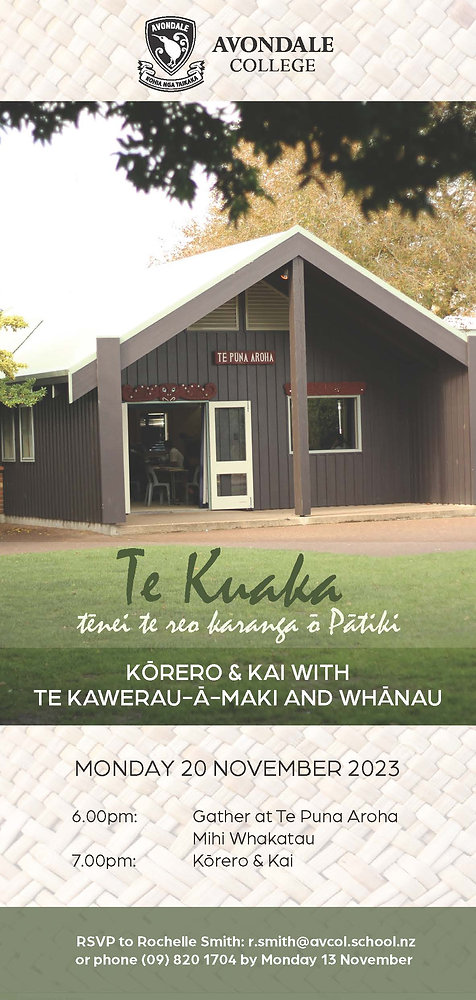 Te Kuaka event - Mon 20/11