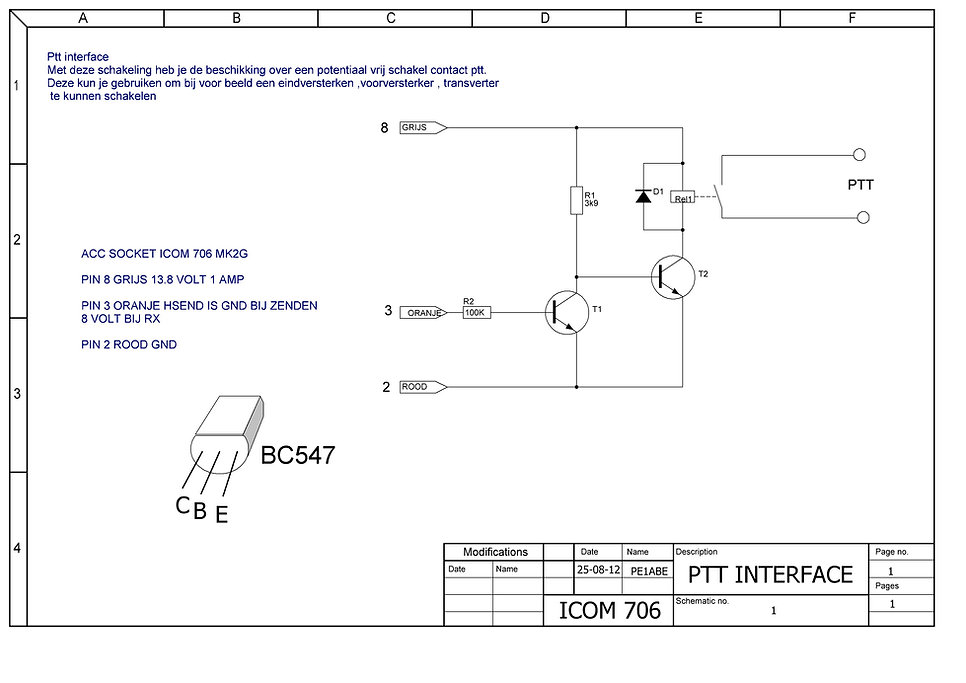 Ptt interface ICOM706 | pi4nov