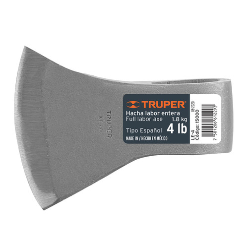 Hacha labor entera 4 lb, sin mango, Truper | Leon de Bronce