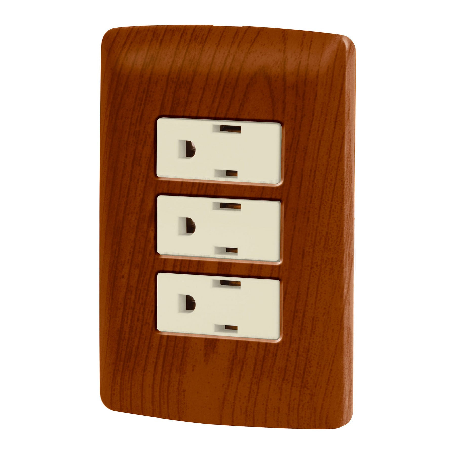 placa-armada-3-contactos-aterrizados-madera-línea-italiana