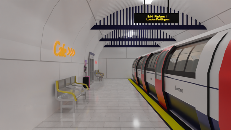 London Train Blender Scene