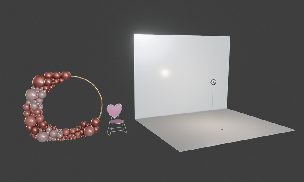 Basic Studio Scene with 2 Props