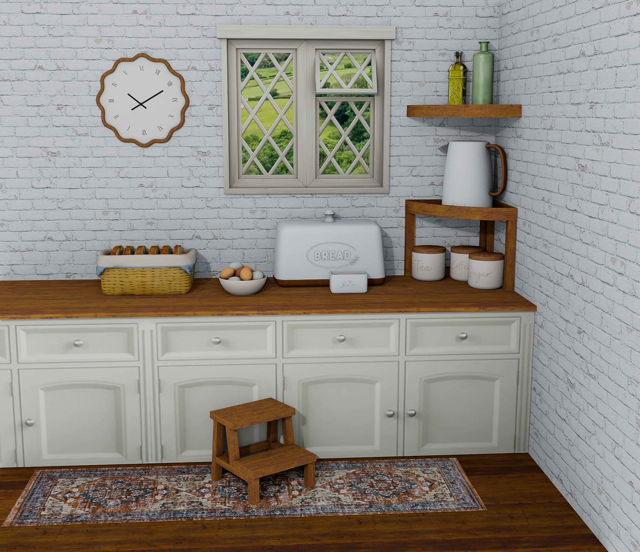 Farmhouse Kitchen Set – The Sims 4 Kitchen CC Pack | Cozy Farmhouse ...