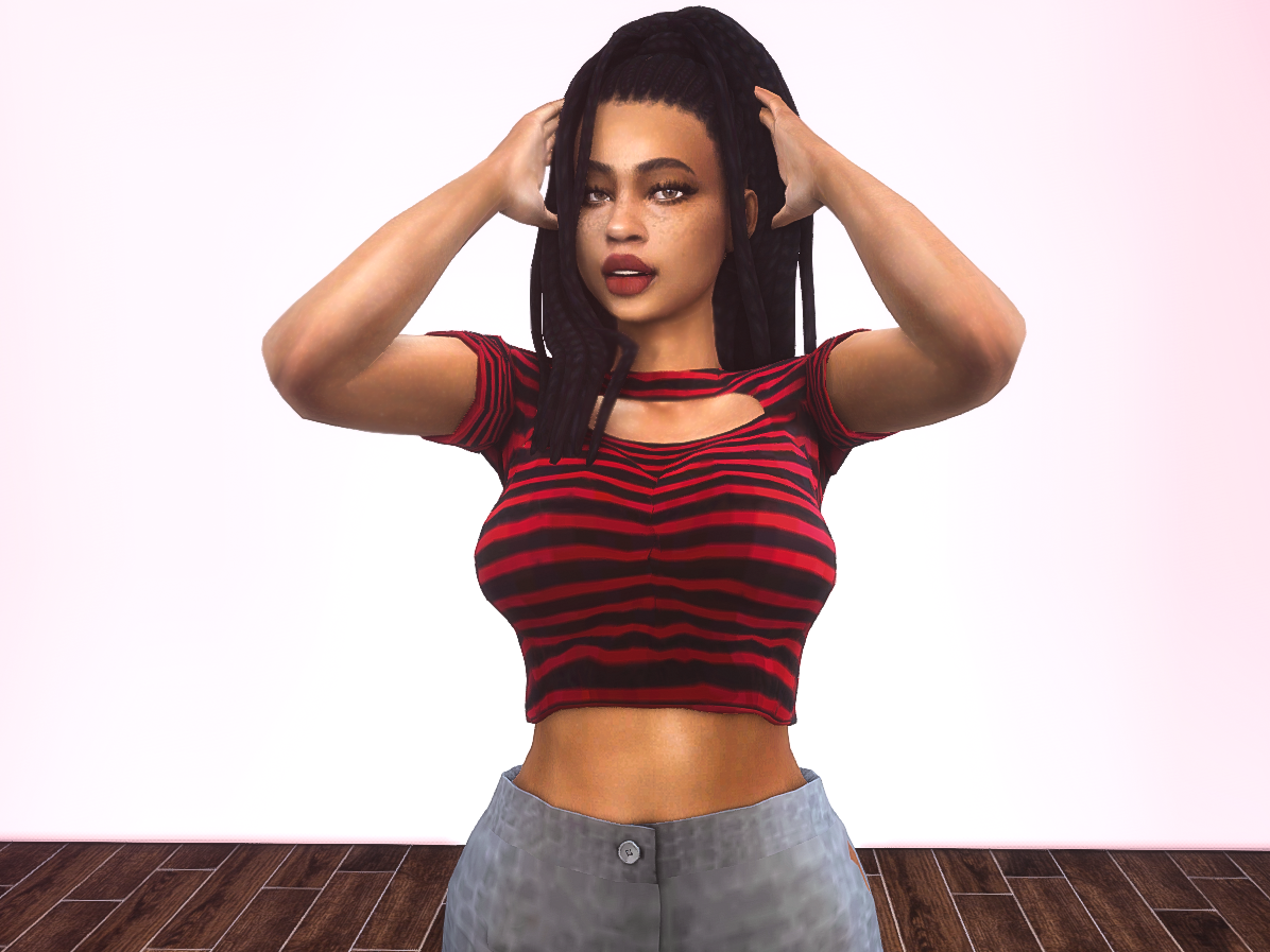 Stripe Cut Out Crop Top