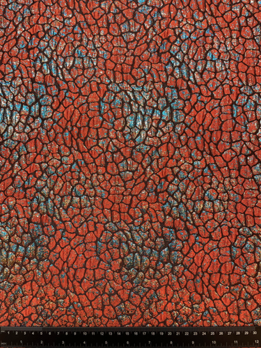 Scale Orange Metal Brocade Fabric | MASONS