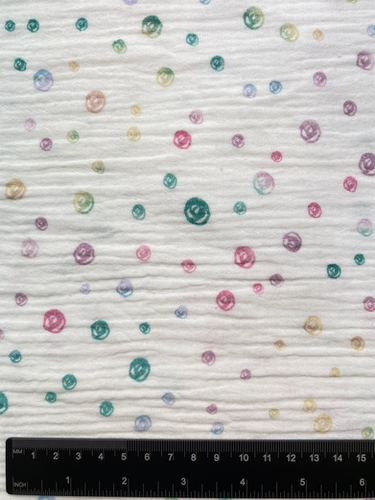 Multicolour Spotty Double Gauze 100% Cotton Fabric | MASONS
