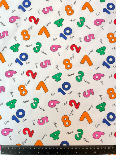 Numbers Polycotton Fabric | MASONS