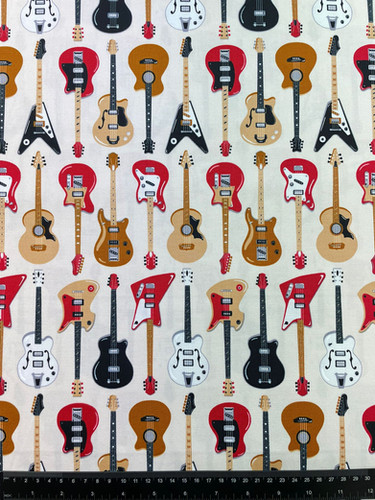 Guitar Musical Instrument 100% Cotton Fabric | MASONS