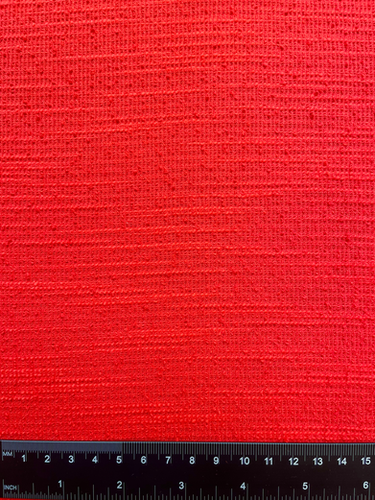 Bright Red 100% Cotton Boucle Fabric | MASONS