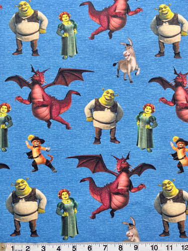 Shrek Licensed Cotton Stretch Jersey Fabric | MASONS