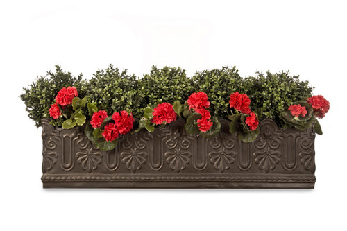 Artificial Box Balls with Geranium in Florentine Window Box | Unearthed2