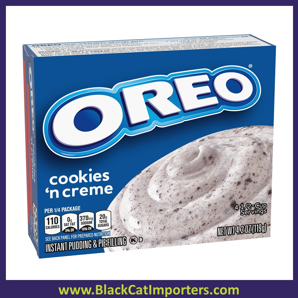 Jell-O Oreo Cookies 'n Creme Instant Pudding 24ct | Black Cat Importers ...