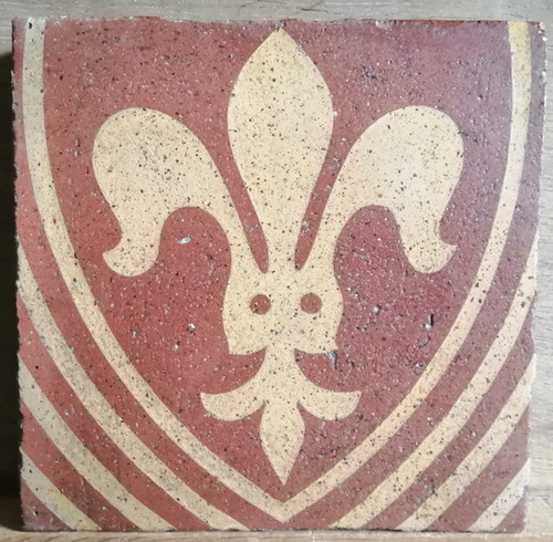 Godwin fleur de lys in a shield | pugin-tiles