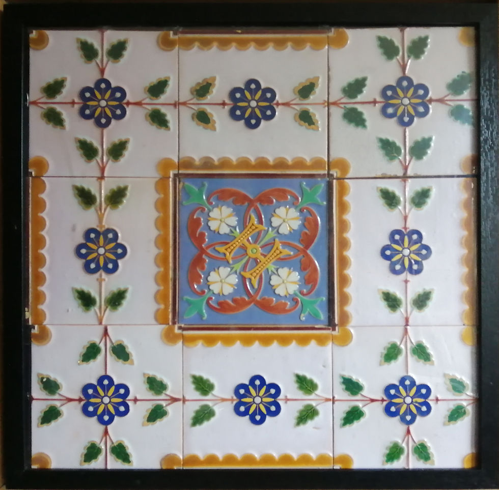 Set of nine tiles salvaged from Minton Hollins offices | pugin-tiles