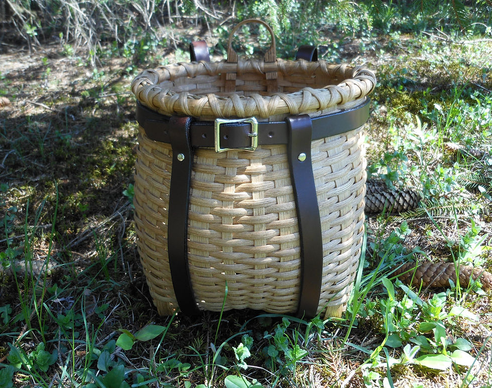 Hiker Pack Basket Kit with leather handle and harness | AdirondackBasketry