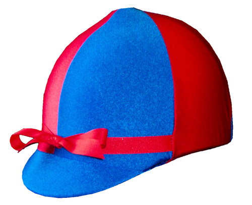 Royal Blue and Red - Fashionable Equestrian Riding Helmet Covers | USA