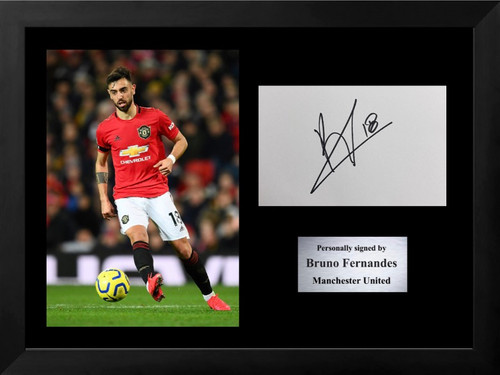 16x12 Signed Bruno Fernandes With COA | Football memorabilia