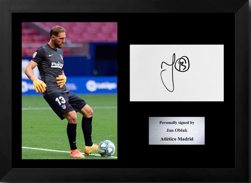 16x12 Signed Jan Oblak With COA | Football memorabilia