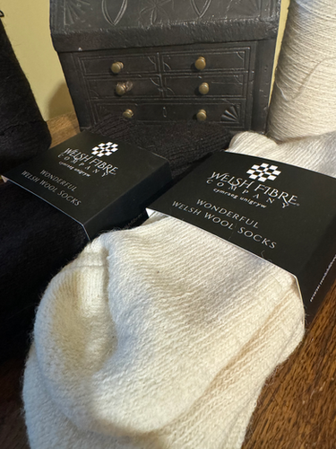 Wonderful Welsh Wool Socks - White | Welsh Fibre Company