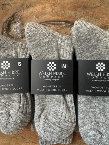 Wonderful Welsh Wool Socks - Welsh Grey | Welsh Fibre Company