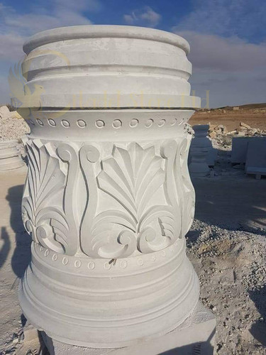 Carved White Limestone Colum | Citadel Stone Ltd