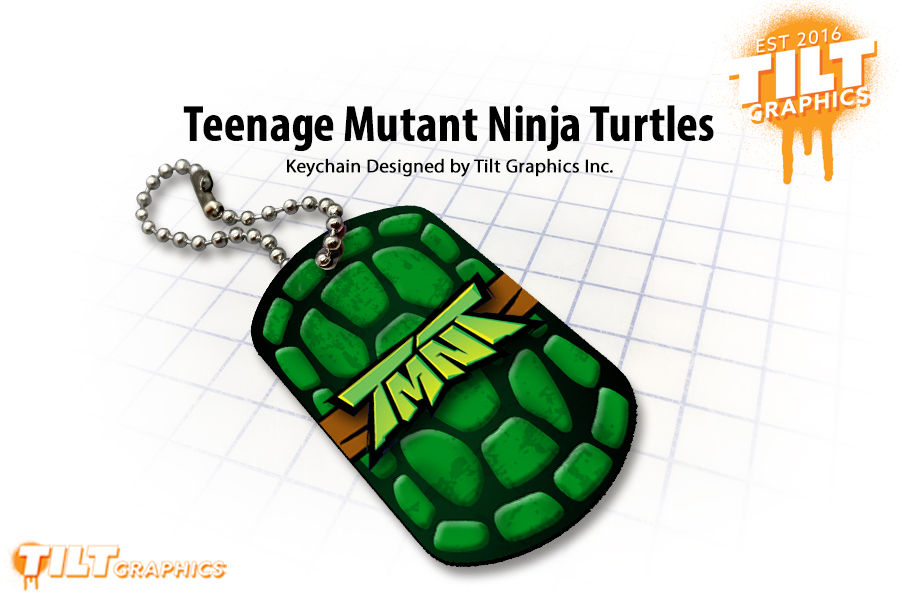 Teenage Mutant Ninja Turtles Dog Tag Keychain | tilt-graphics-inc