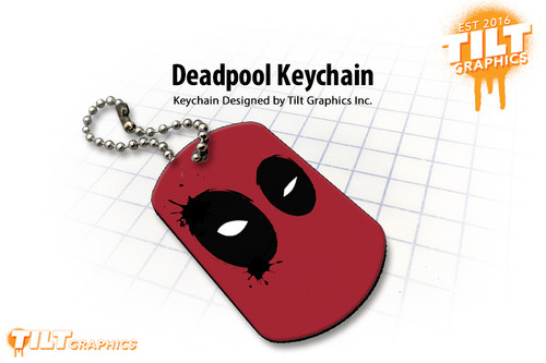 Deadpool Inspired "Dead-Eyes" Dog Tag Keychain | tilt-graphics-inc