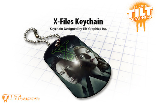 X-Files Dog Tag Keychain | tilt-graphics-inc