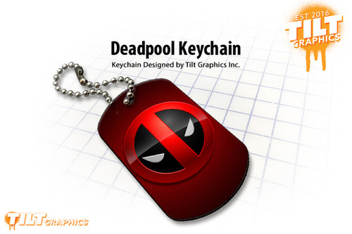 Deadpool Inspired "Badge" Dog Tag Keychain | tilt-graphics-inc