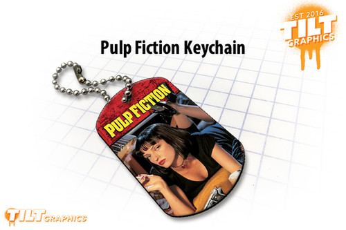 Pulp Fiction Dog Tag Keychain | tilt-graphics-inc
