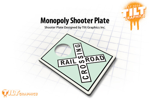 Monopoly Rail Road Crossing Shooter Plate | tilt-graphics-inc