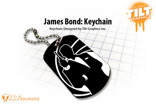 James Bond Inspired Dog Tag Keychain | tilt-graphics-inc