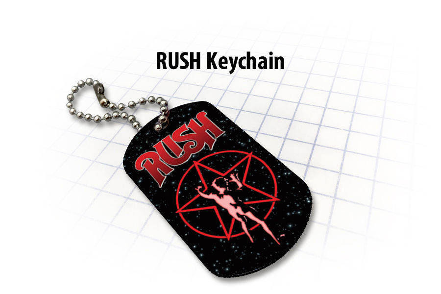 RUSH Dog Tag Keychain | tilt-graphics-inc