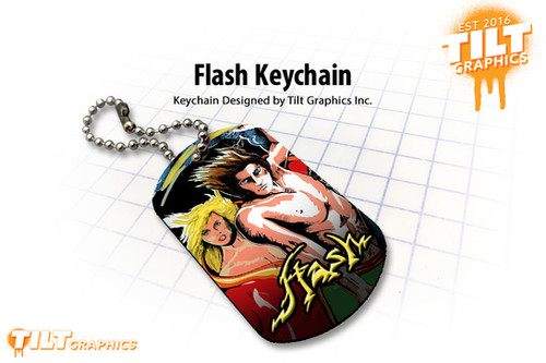 Flash: Dog Tag Keychain | tilt-graphics-inc