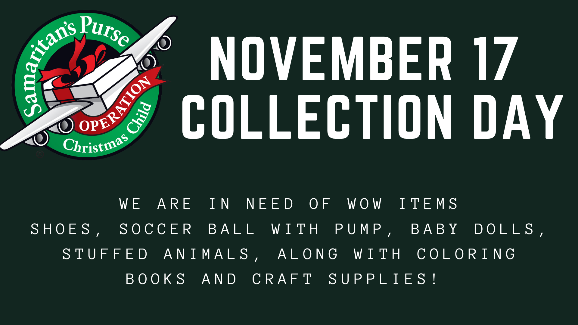 OCC Collection Day | Good News Church