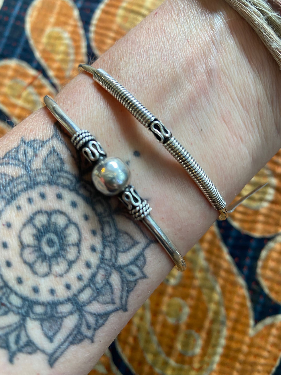 Indian Silver Coil Bangle | fleetwoodcollection