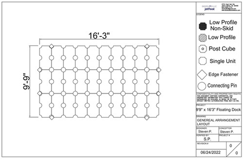 9’ 9” x 16’ 3” Floating Dock Package | Jetfloat-SC
