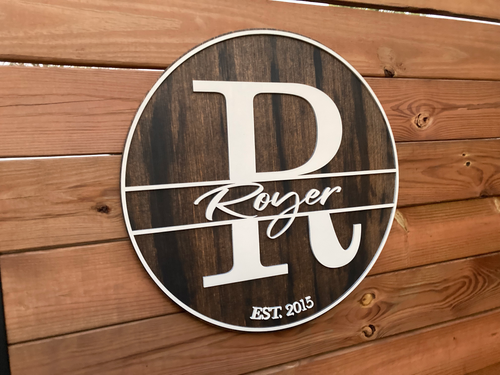 Custom Interior Monogram Sign | Grovers Laser Engrav