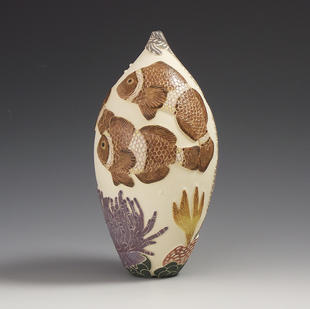 Sgraffito ceramic fish