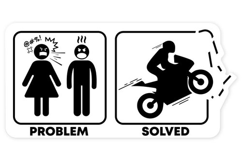 Problem Solved Sticker | motohaunt