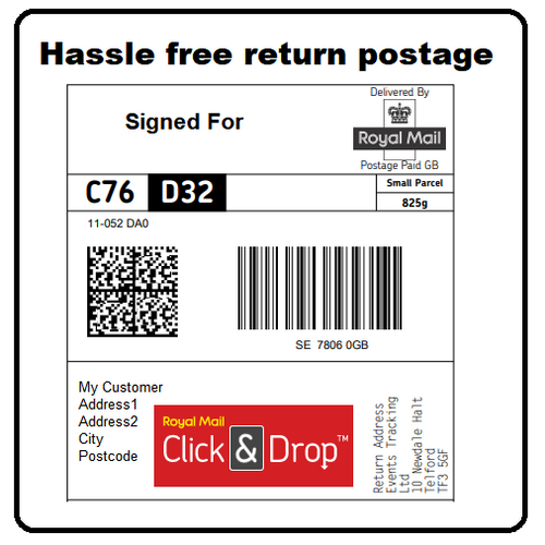 Insured Return Postage Label Track Trail Live