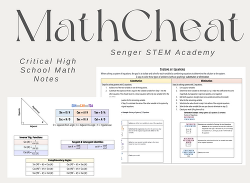 General High School Math Cheatsheet | Senger STEM