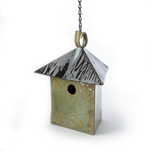Triangle Bird House - Rapunzel's Weave | blackcatpottery