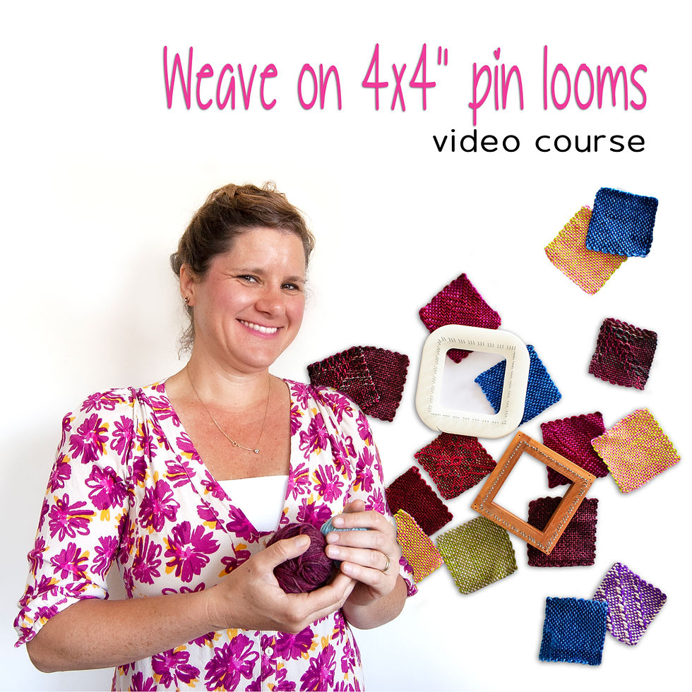 Weaving on 4x4" pin looms / Video Course (forever access) | ullvuna