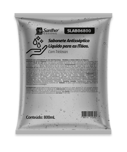 SLAB06800 - Sabonete Antisséptico Líquido Santher Professional 800mL ...