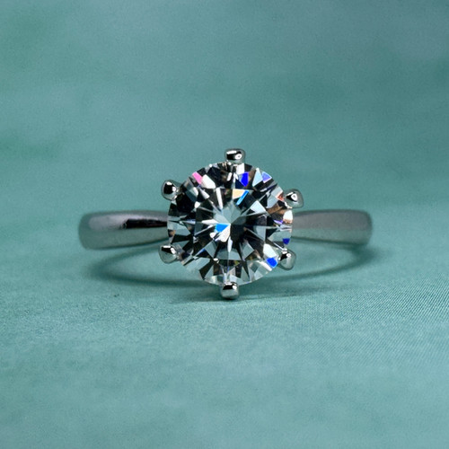 1ct Adjustable Size Silver Engagement Ring | Proposal Ring UK