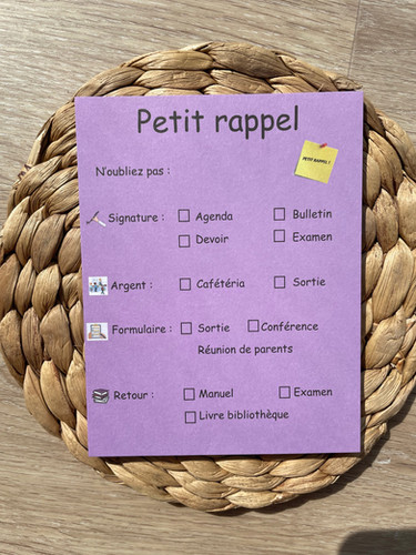 Bloc-note Petit rappel | Madame Melissa