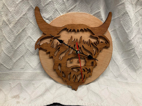 Highland cow clock | Andy Halls Crafts