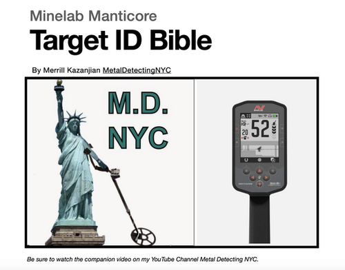 Minelab Manticore Target ID Bible | iratedetectors.com